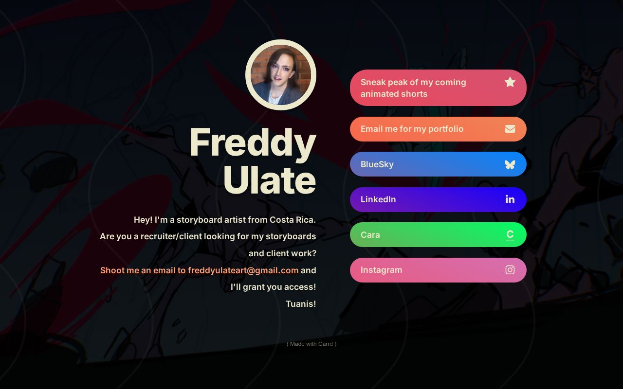 Freddy Ulate's Carrd